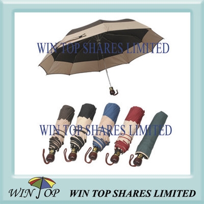 China Auto 3 Section Fold up Umbrella supplier
