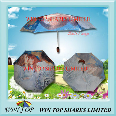 China 21" Impressionism Digital Print Auto Folding Umbrella supplier