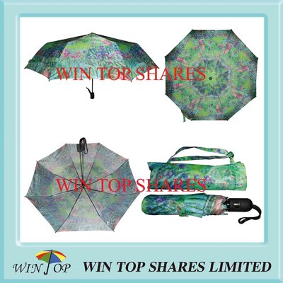 China Monet Painting Hot Transfer 3 Folds Auto Umbrella supplier