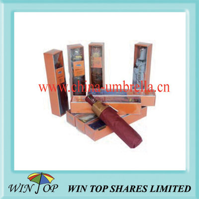 China Auto Open and Close Gift Umbrella with Paper Box supplier