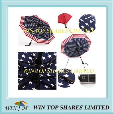 China Full Auto 3 Folds America Flag Umbrella supplier