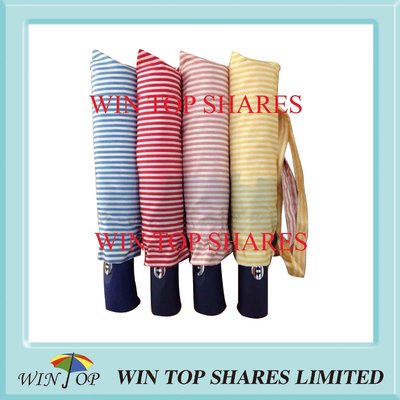 China 21" Stripe Type Auto 3 Folding Modern Umbrella supplier