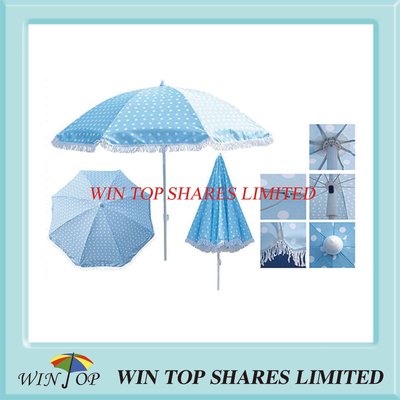 China Printed Beach Umbrella Parasol with Lace supplier