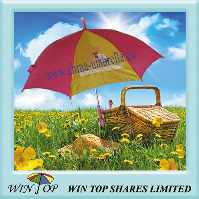 China 19 Inch Red and Yellow Beautiful Kid Umbrella supplier