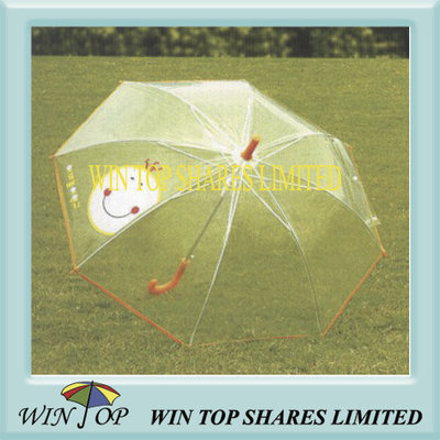 China 23" Straight Metal Transparent PVC Umbrella supplier