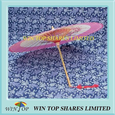 China Custom made pink flower oiled paper umbrella supplier