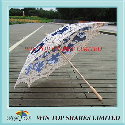 China China fashion dark blue and white art parasol supplier
