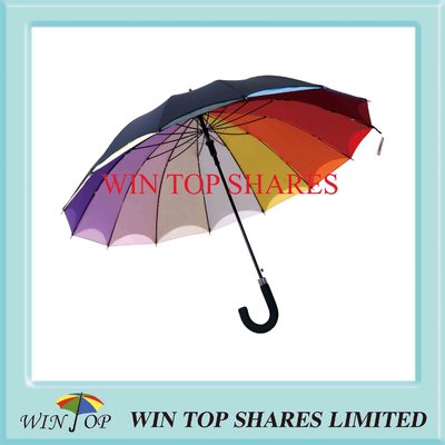 China Double Layers Auto Stick Rainbow Parasol supplier