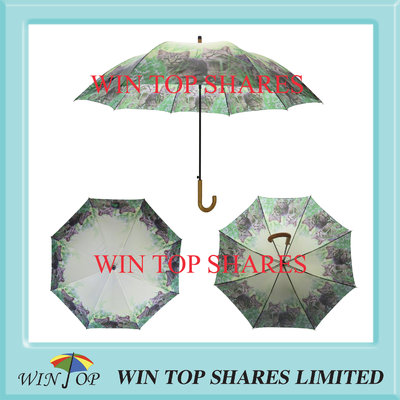 China Radius 27 inch auto stick cat sublimation Umbrella supplier