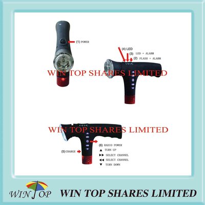 LED Auto Stick Umbrella with Radio, Alarm Function supplier