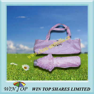 21" 3 Fold Lace Umbrella with Bag supplier