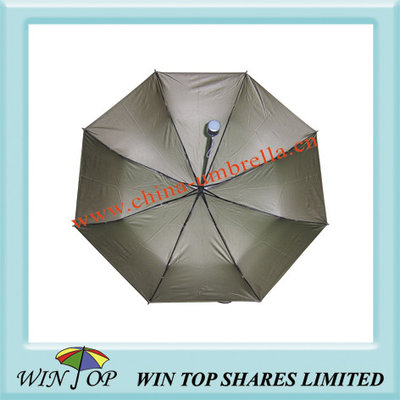 21" 3 Fold Telescopic Gold Umbrella supplier