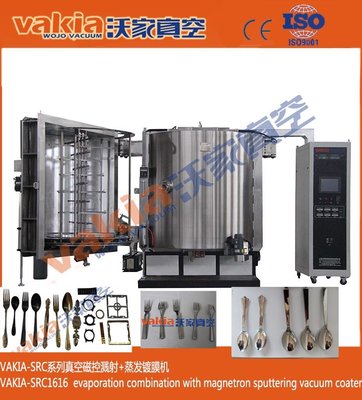 Silver Tableware Vacuum Metalizing Machine Double Doors Structure No Waste Water