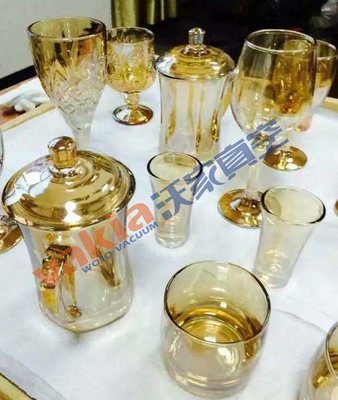 Crystal Cups PVD Coating Equipment Glass Ashtrays Gold Arc Plating Machine