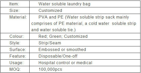 PE soluble strip laundry sack