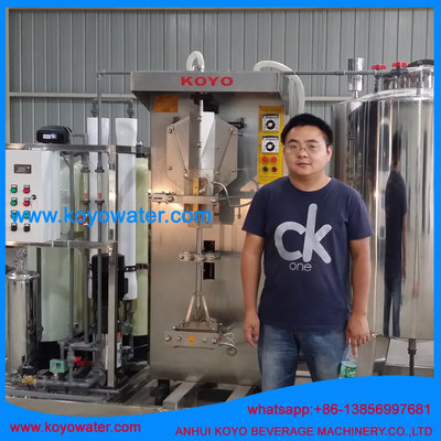 KOYO sachet water produce line with pump/water tank/filtration/treatment reverse osmosis RO system/UV Sterilizer/Ozone G