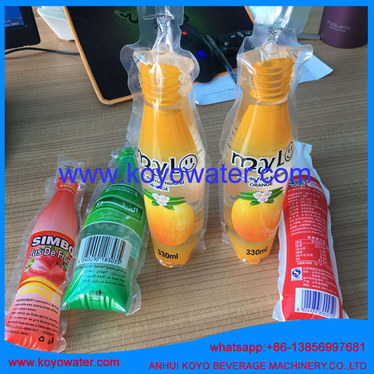 carbonated soft drink making machine/plastic bottle shape pouch soft drink packaging machine/mini bag drink filling mach
