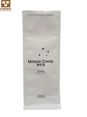 Printing Ziplock Mylar Packaging Coffee Bags , Kraft Paper Custom Coffee Eight Side Seal Bags