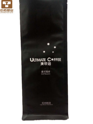 Printing Ziplock Mylar Packaging Coffee Bags , Kraft Paper Custom Coffee Eight Side Seal Bags