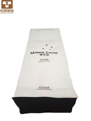 Printing Ziplock Mylar Packaging Coffee Bags , Kraft Paper Custom Coffee Eight Side Seal Bags