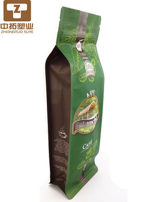 Ten Color Printing Ziplock Mylar Packaging Coffee Bags , Brown Paper Custom Coffee Bags