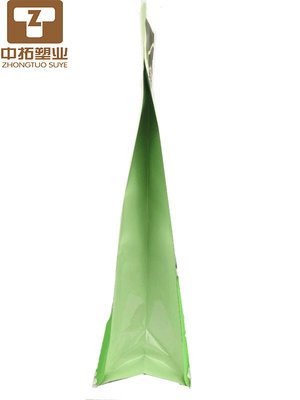 Peak Green Tea Bags Packaging Stand Up Aluminum Foil Jasmine Pouch / Matt Material Eight Side Seal Green Tea Bag