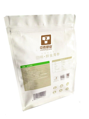 Custom-made production eight side sealing aluminum foil bag with sea cucumber  Frozen seafood bags