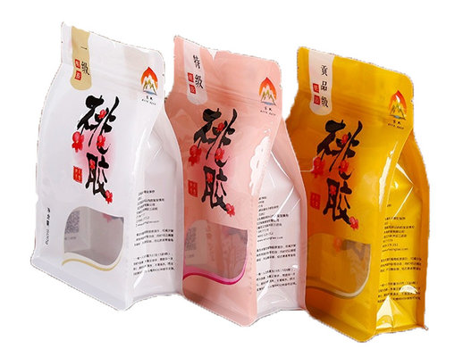 Block Bottom Bag for dried fruit / Flat bottom pouch with zipper for red dates