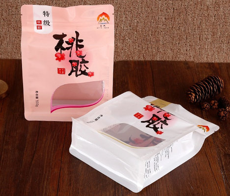 Block Bottom Bag for dried fruit / Flat bottom pouch with zipper for red dates
