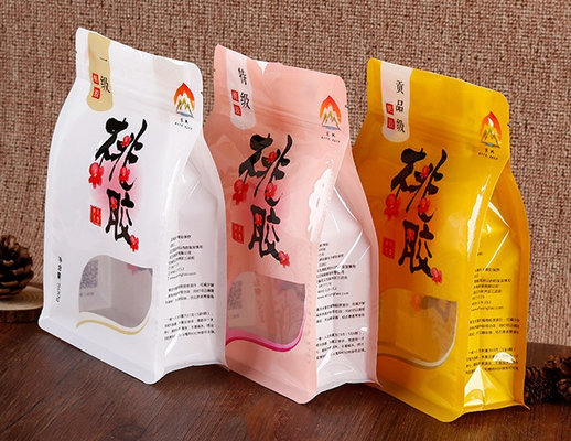 Block Bottom Bag for dried fruit / Flat bottom pouch with zipper for red dates