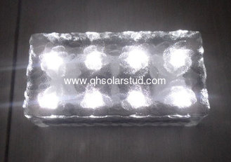 China Outdoor Garden IP68 Waterproof Solar LED Frosted Glass Ice Cube Brick Light LED Brick Paver Light supplier