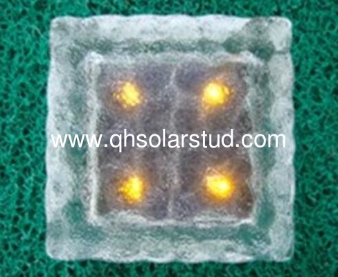 CE&ROHS Frosted Waterproof Glass Led Ice Brick Paver 10 x10cm Solar Pathway Garden Light With 14 Months Guarantee Period supplier