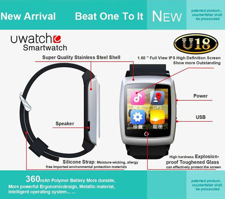 2015 cheap U18 smart watch , smart watch Bluetooth Wearable Electronic Sport Smart watch
