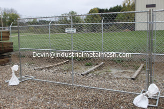 China Galvanised 2400x2100mm temporary fence panels with concrete block and clamps for Canada supplier