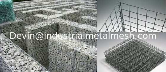 ASTM A 975 standard galvanized gabion baskets with 2.7mm wire, 8x10cm hole size for hydraulic structures supplier