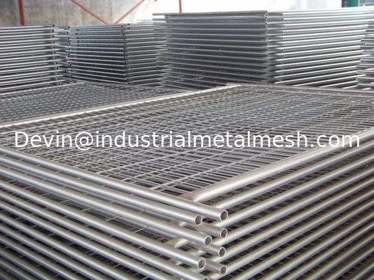 Galvanised 2400x2100mm temporary fence panels with concrete block and clamps for Canada supplier