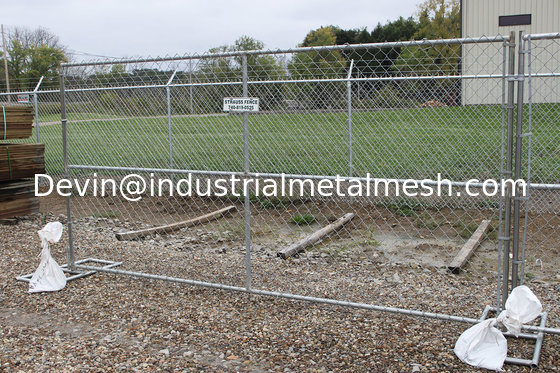 Galvanised 2400x2100mm temporary fence panels with concrete block and clamps for Canada supplier