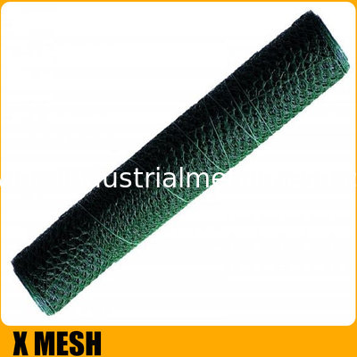 Green coated hexagonal wire mesh / lowes chicken wire mesh roll for sale supplier