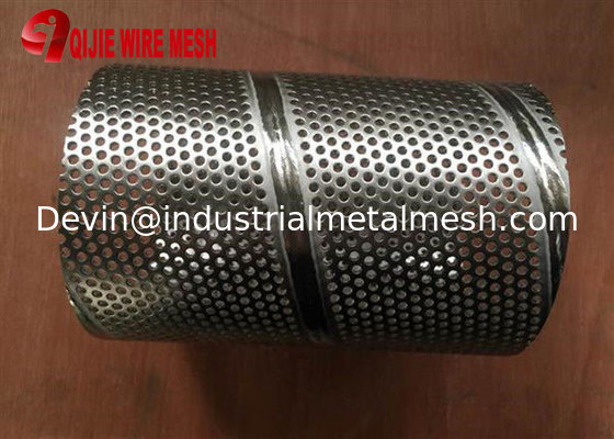 Stainless Steel Perforated Water Filter Pipe with Round Holes 3 / 4 '' Size supplier