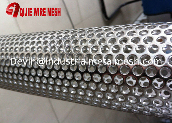 Stainless Steel Perforated Water Filter Pipe with Round Holes 3 / 4 '' Size supplier