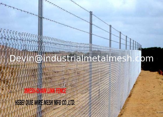 6 Ft. Galvanized Chain Link Fence With 3 Strands Of Barb Wire supplier