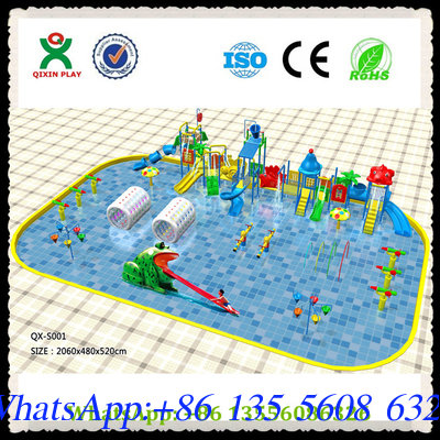 Kids pool water amusement park with big water slides for sale supplier