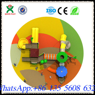 Plastic outdoor playground slides for sale factory, kids slides for playground outdoor supplier