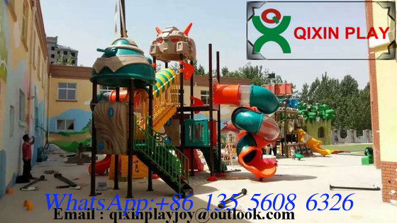 Child Playground Slides with Swing seats for Backyard / Outdoor Play Structures for Garden supplier