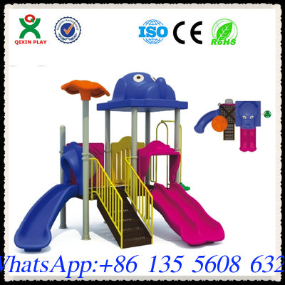 Outdoor home playground equipment for home, Plastic slide playground for family  QX-054A supplier