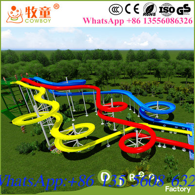 Guangdong Cowboy open closed fiberglass water park slides for sale supplier