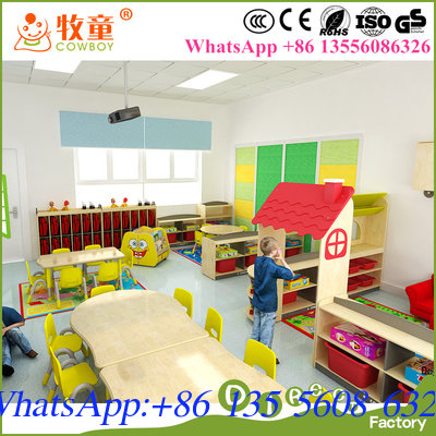 China Nursery School Furniture Vendor Kids Wooden Desk and Chairs for Wholesale supplier