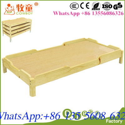 Guangzhou China Manufacturer Kids Child Care Wooden Stackable Beds for Kindergarten supplier