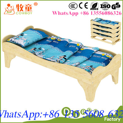 Guangzhou China Manufacturer Kids Child Care Wooden Stackable Beds for Kindergarten supplier