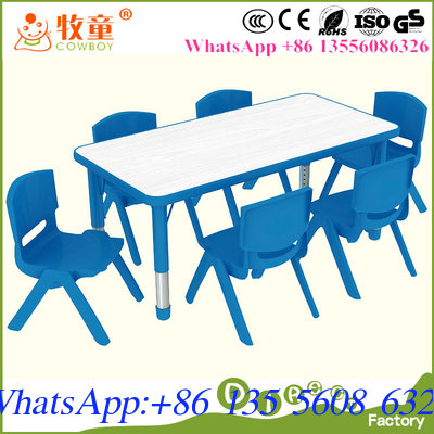 Early Childhood Centre Kids Furniture 6 Seats Wooden Table and Chairs Supplier in Guangzhou China supplier